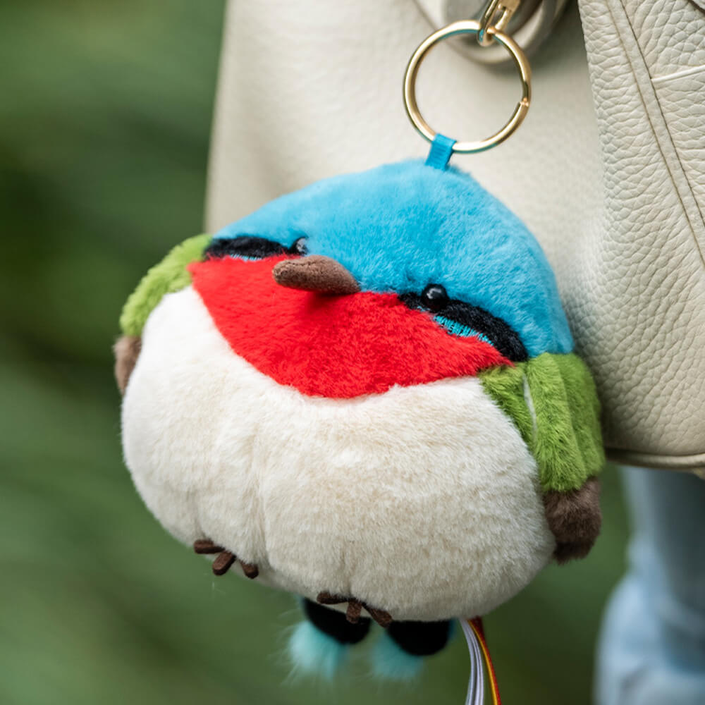 Chubby Stuffed Fork-tailed Sunbird Bag Charm, Plush Bird Keychain – KEAIART
