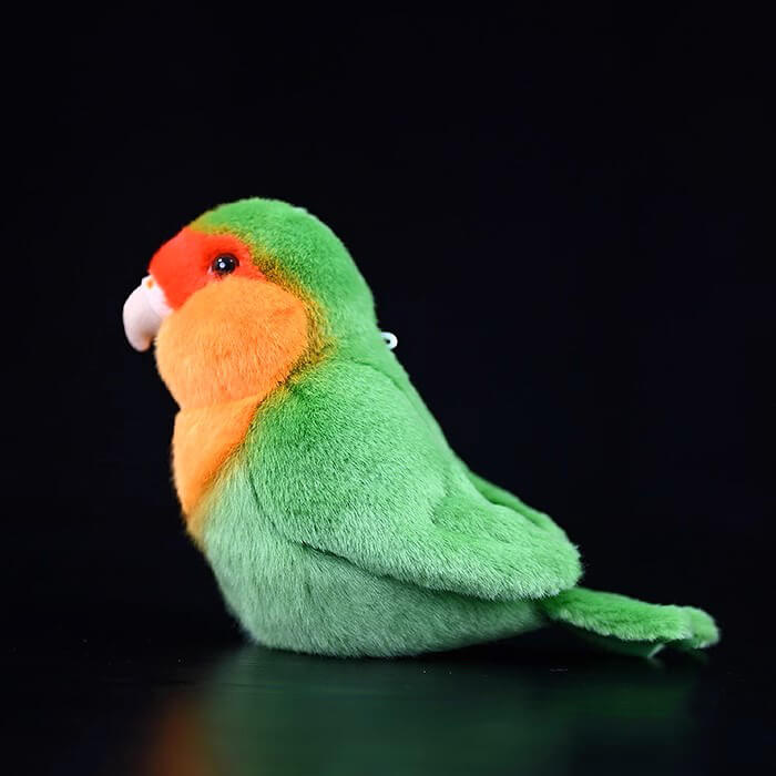 Realistic Rosy-faced Lovebird Stuffed Animal Plush Toy, Bird Plushies ...
