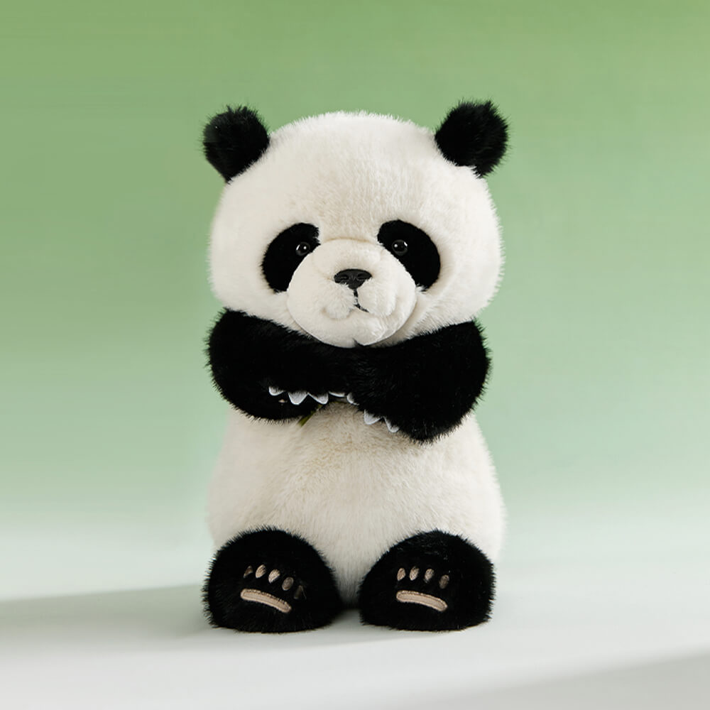 Fluffy Panda Stuffed Animal Plush Toy, Handmade Plush Panda – KEAIART