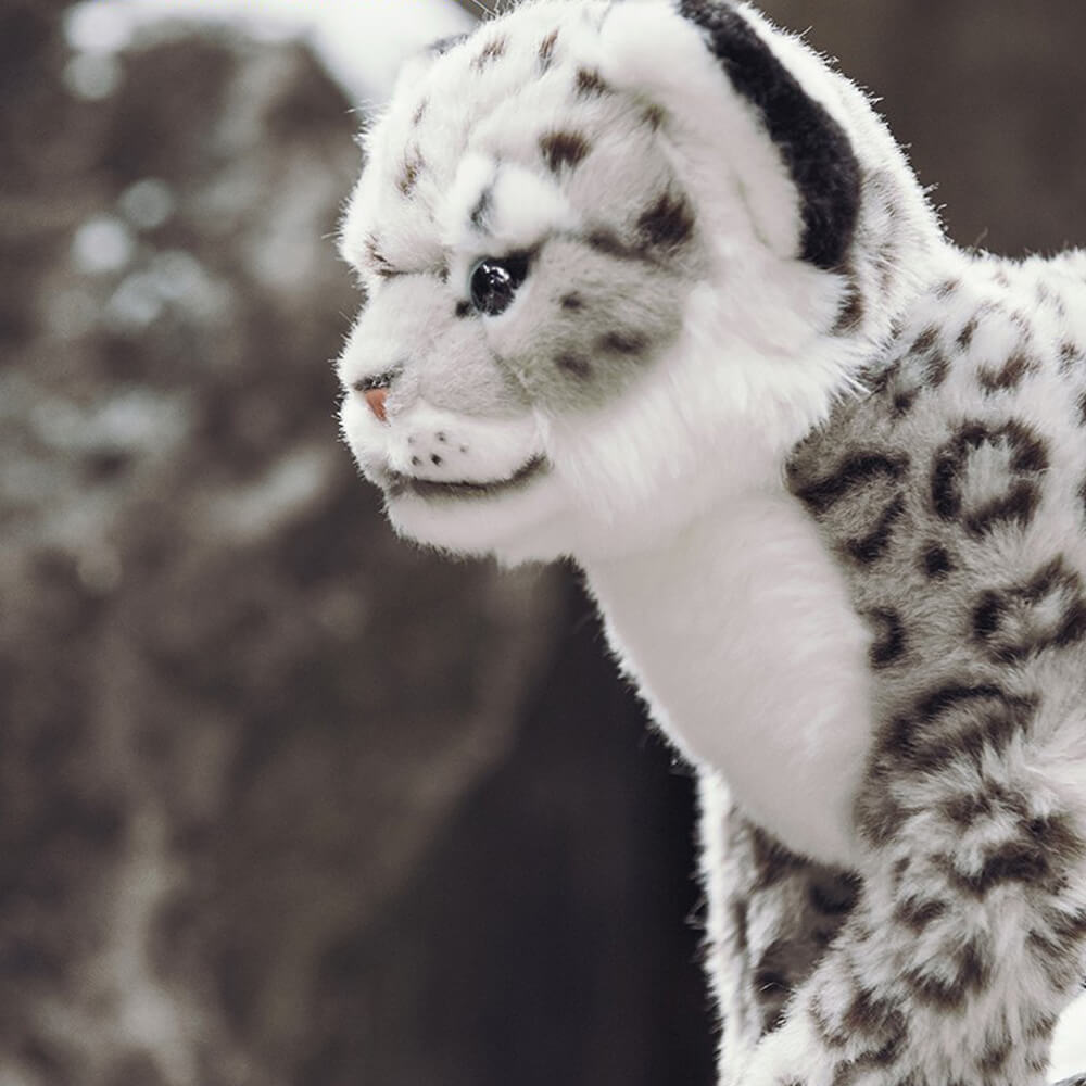 Realistic Snow Leopard Cub Stuffed Plush Toy, Leopard Plushies – KEAIART