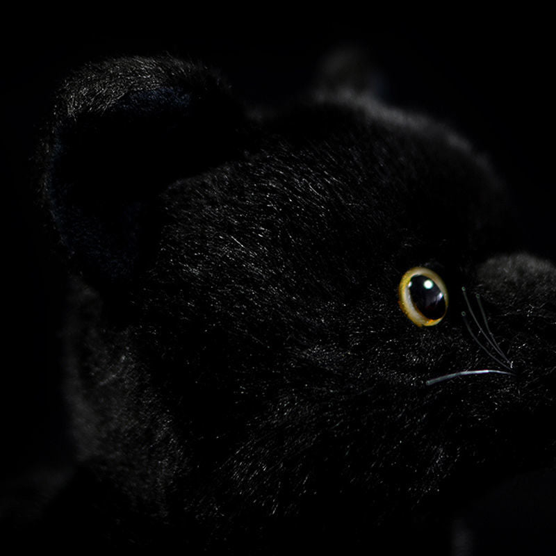 Realistic Black Cat Stuffed Animal Plush Toy – KEAIART
