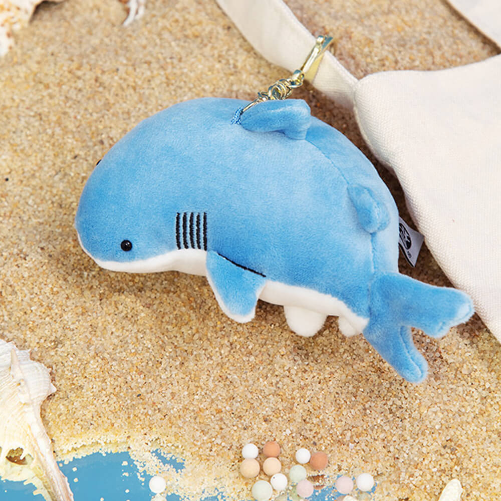 Little White Shark Plush Bag Charm, Stuffed Animal Keychain – KEAIART