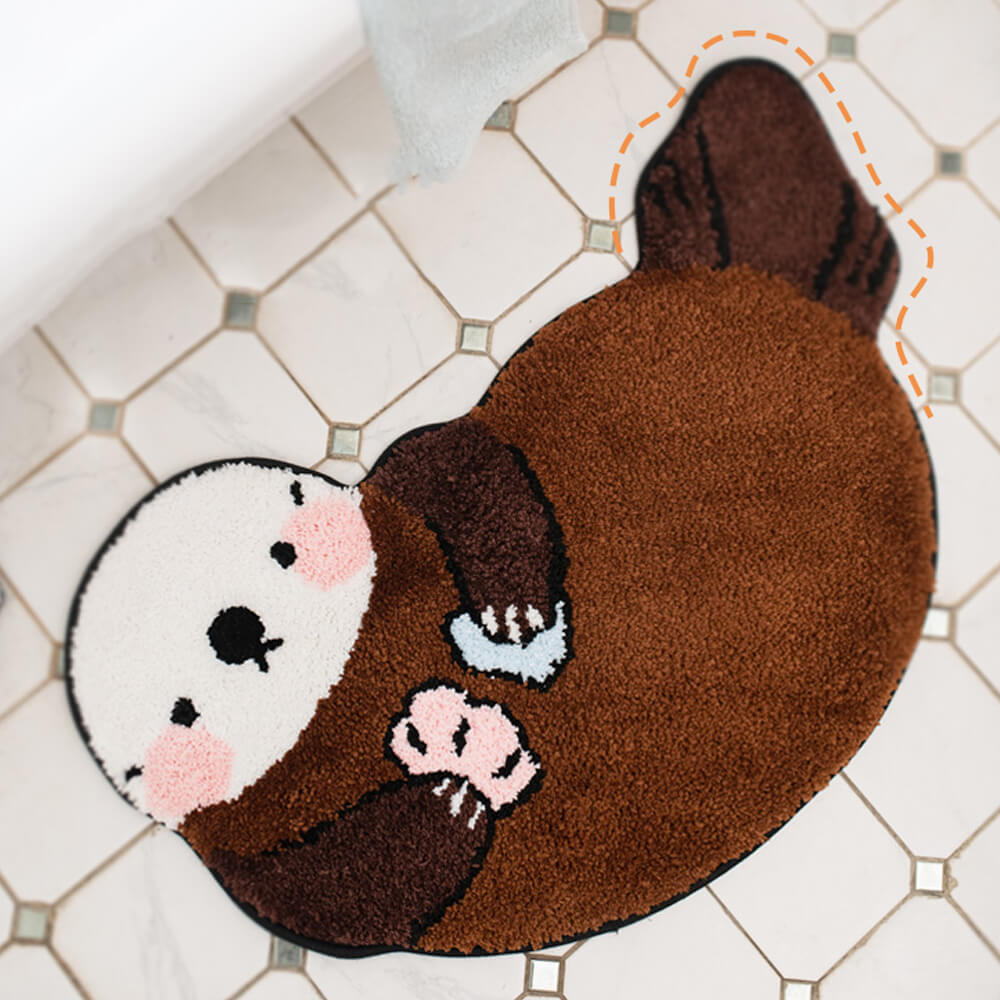 Cute Otter Shaped Area Rug, Sea Otter Carpet, Entryway Floor Mat – KEAIART