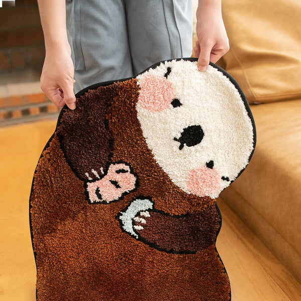 Cute Otter Shaped Area Rug, Sea Otter Carpet, Entryway Floor Mat – KEAIART