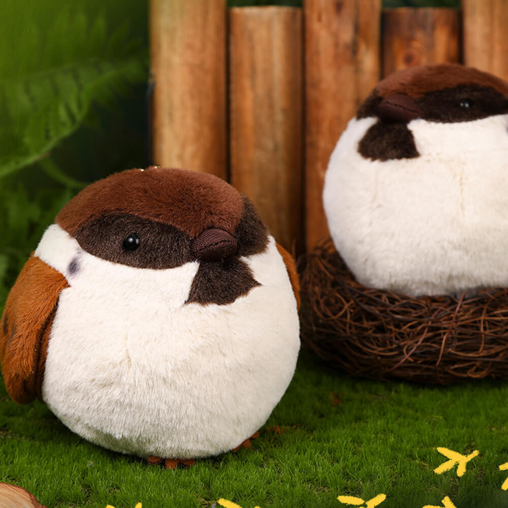 Chubby Little Sparrow Plush Bag Charm, Stuffed Animal Keychain – KEAIART