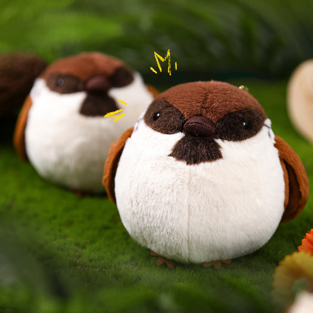 Chubby Little Sparrow Plush Bag Charm, Stuffed Animal Keychain – KEAIART