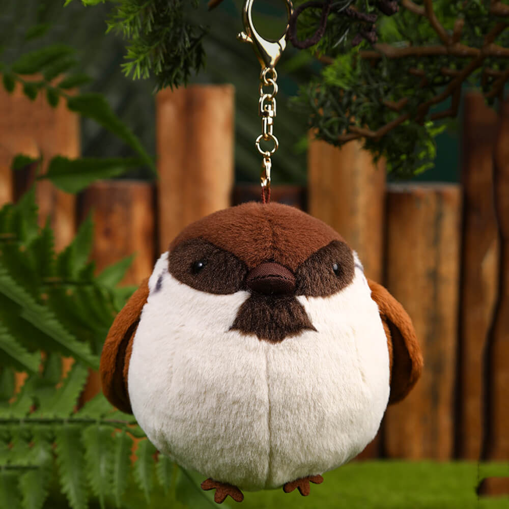 Chubby Little Sparrow Plush Bag Charm, Stuffed Animal Keychain – KEAIART