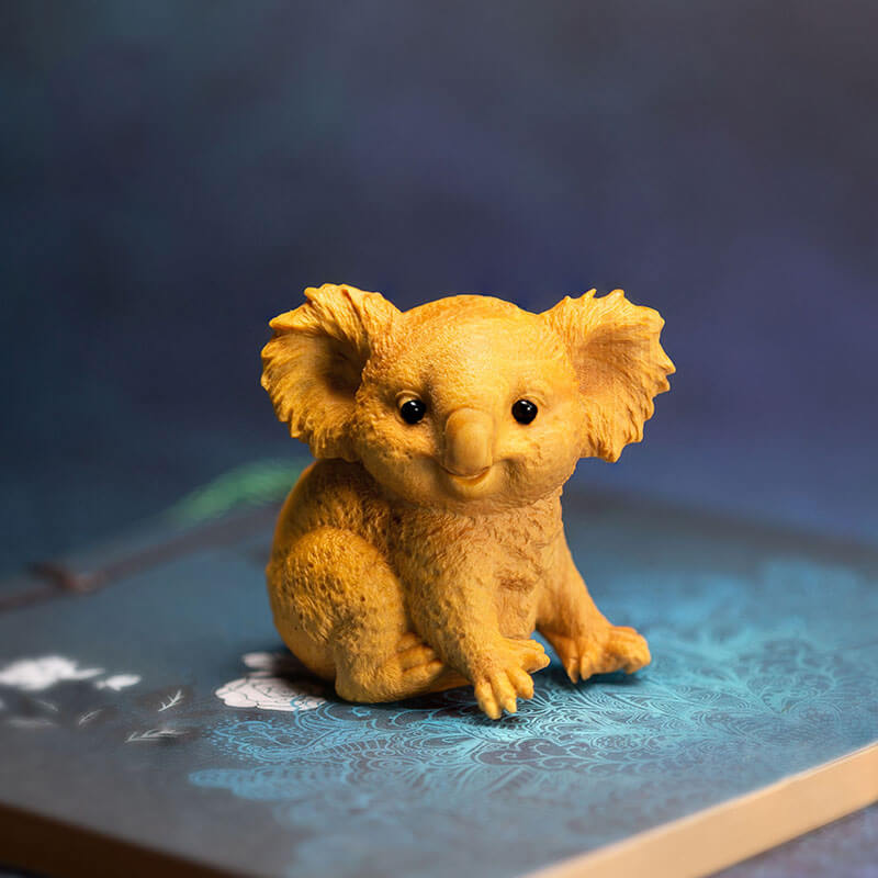 Hand-Carved Realistic Boxwood Koala Figurine – KEAIART