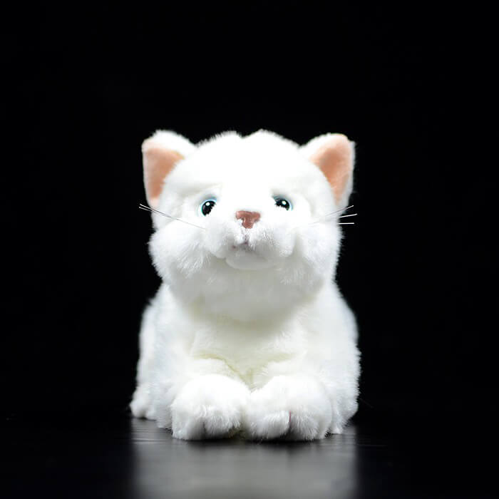 Realistic White Cat Stuffed Animal Plush Toy – KEAIART