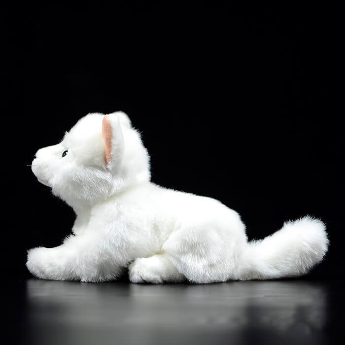 Realistic White Cat Stuffed Animal Plush Toy – KEAIART