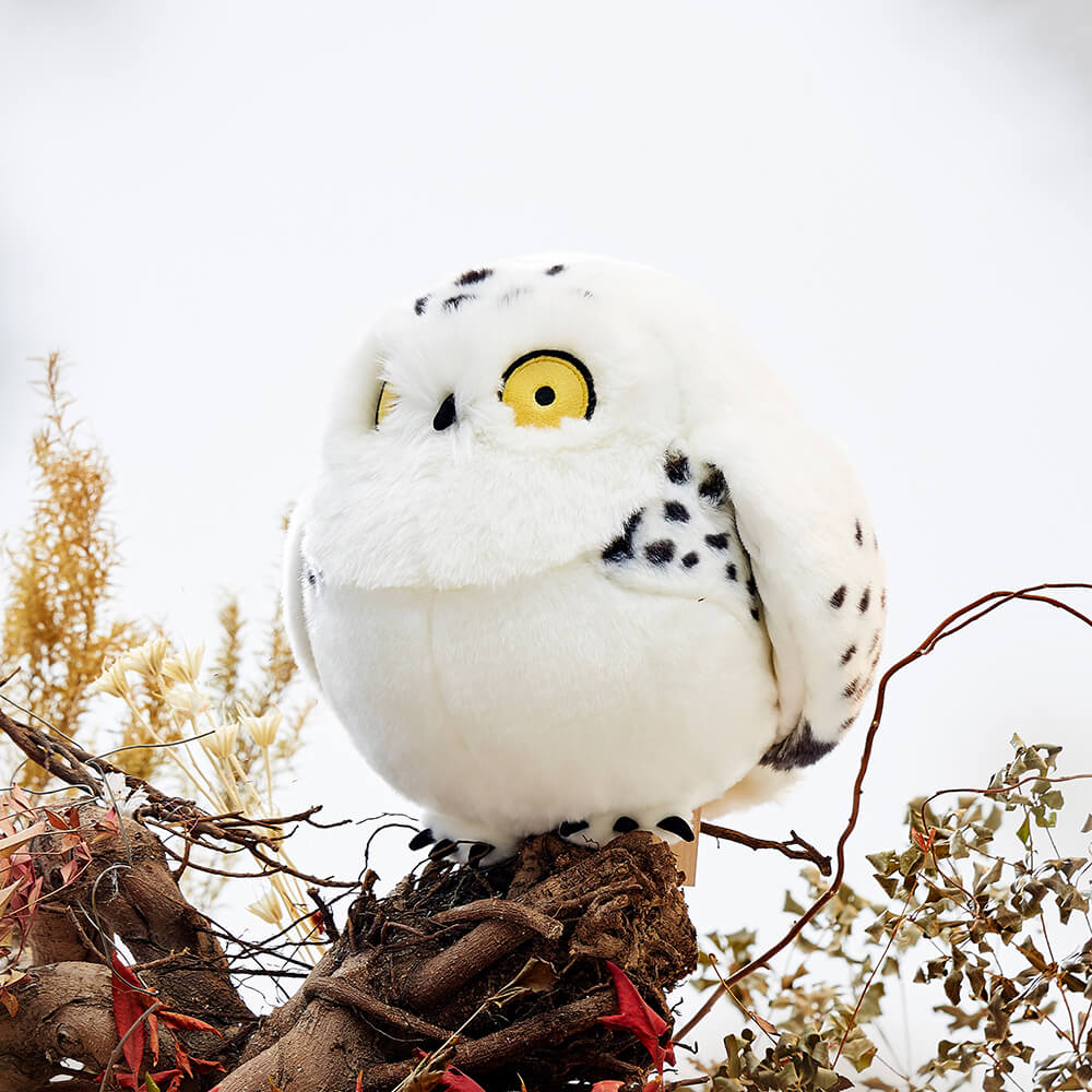 Chubby Snowy Owl Stuffed Animal Plush Toy, Realistic Plushies – KEAIART