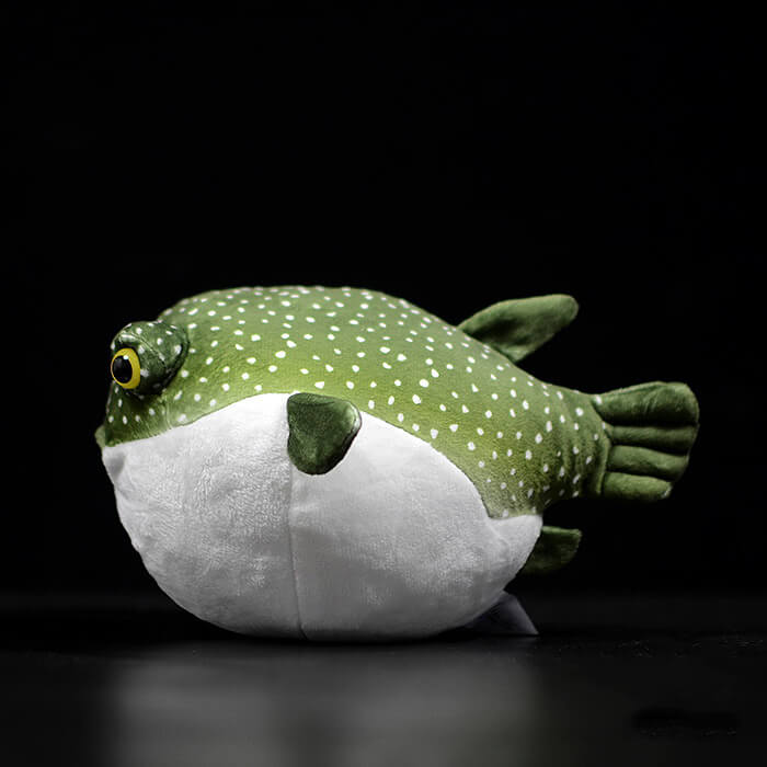 Realistic Green Spotted Puffer Fish Stuffed Animal Plush Toy – KEAIART