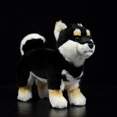 Realistic Black Husky Dog Stuffed Animal Plush Toy KEAIART