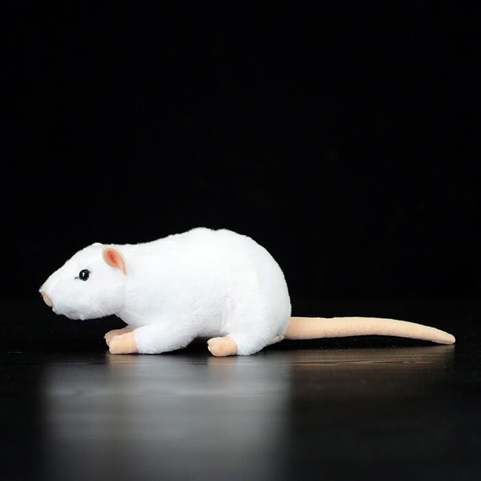 Realistic White Mouse Stuffed Animal Plush Toy – KEAIART